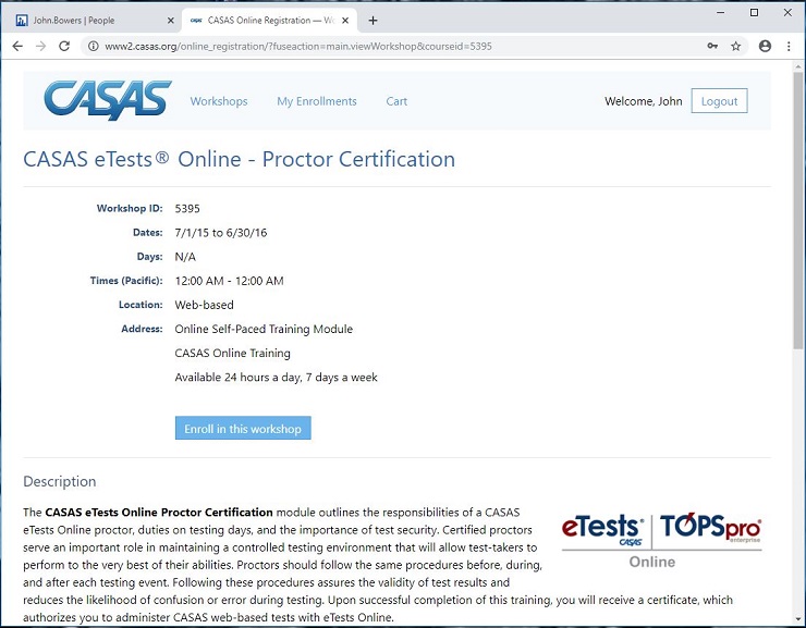 CASAS Proctor Certification | People